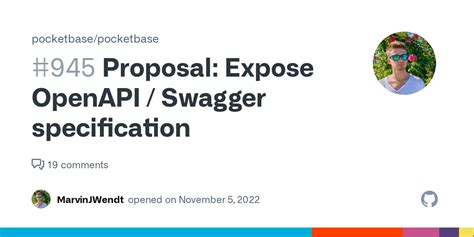 Proposal Expose Openapi Swagger Specification · Issue 945 · Pocketbasepocketbase · Github