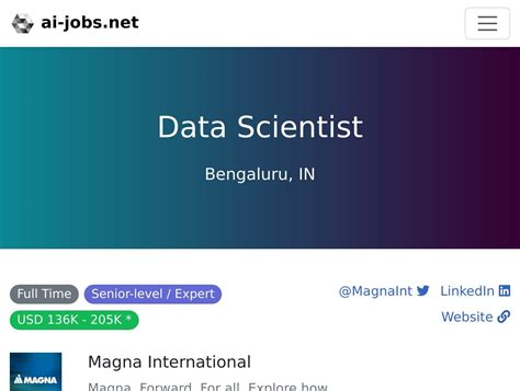 Hiring Data Scientist In Bengaluru In Raimljobs