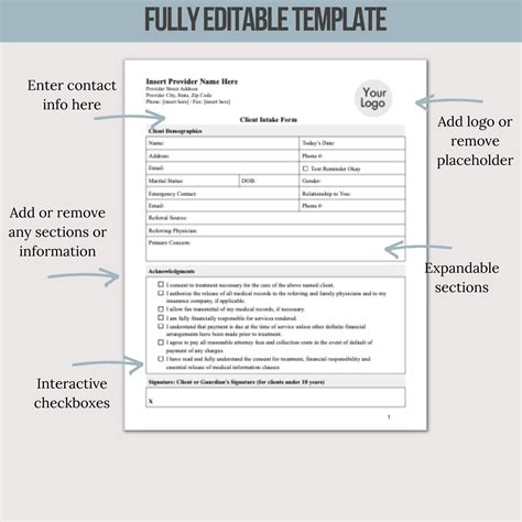 Physiotherapy Client Intake Form Printable Patient Intake Form