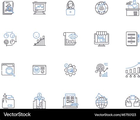 Database Outline Icons Collection Dbms Royalty Free Vector