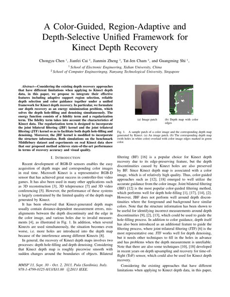 Pdf A Color Guided Region Adaptive And Depth Selective Unified