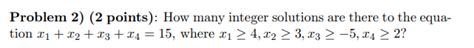 Solved Problem 2 2 Points How Many Integer Solutions Are