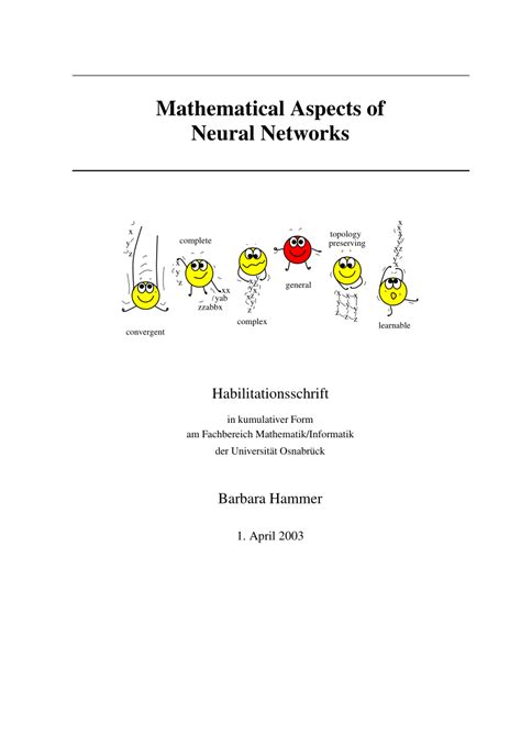 Pdf Mathematical Aspects Of Neural Networks