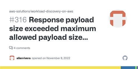 Response Payload Size Exceeded Maximum Allowed Payload Size 6291556 Bytes · Issue 316 · Aws