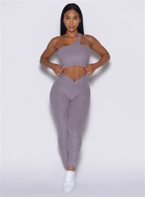 V Active Leggings Lilac Gray Bombshell Sportswear