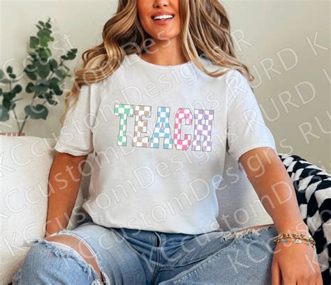 Teach Check Pattern Svg Png Teacher Appreciation Svg Teacher Svg