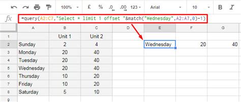 How To Offset Match Using QUERY In Google Sheets