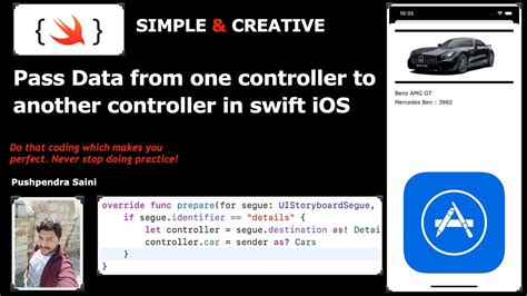 Pass Data From One Controller To Another Controller In Swift Ios Youtube
