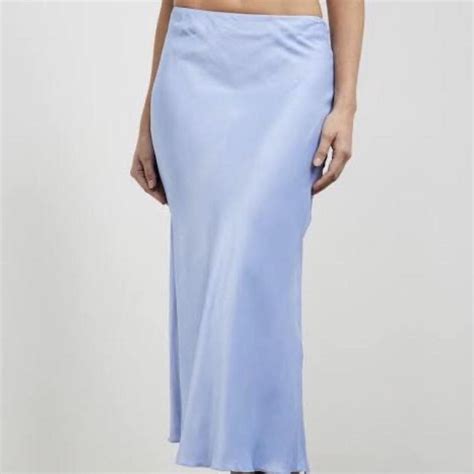 Selling Light Blue Slip Skirt In Great Condition Depop