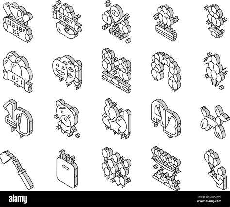 Balloon Decoration Collection Isometric Icons Set Vector Stock Vector Image And Art Alamy