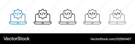 software engineering icon set on white background vector image