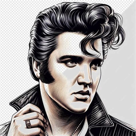 Image Hyper Réaliste Dessin Illustration Roi Du Rock Roll Elvis Presley