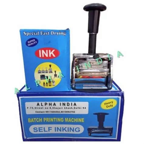 Alpha India Mild Steel Manual Batch Coding Machine At Rs In New Delhi