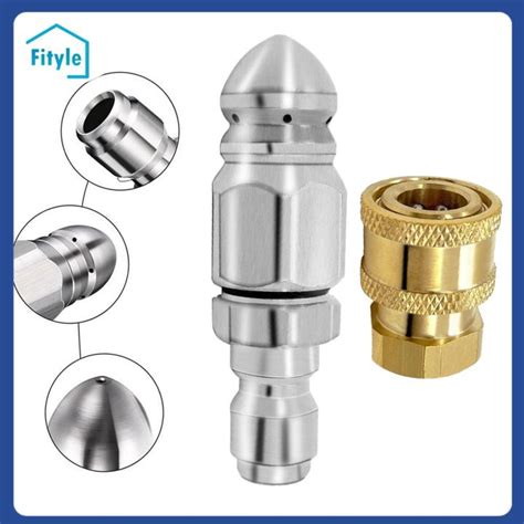 Fityle Sewer Jetter Nozzle For Pressure Washer 14 Quick Connector