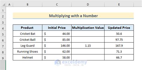 How To Use Paste Special To Multiply Numbers In Excel
