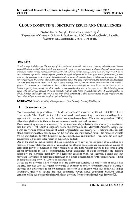 Cloud Computing Security Issues And Challenges Pdf