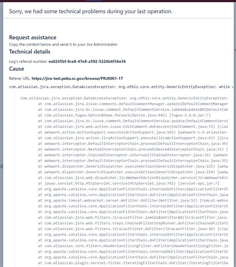 Jira Displays Oddobscure Error Message When Posti