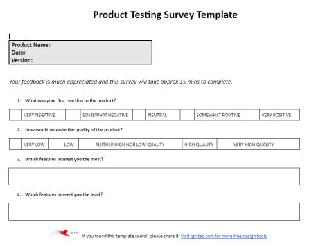 Product Testing Survey Template To Help You Gain Customer Insights