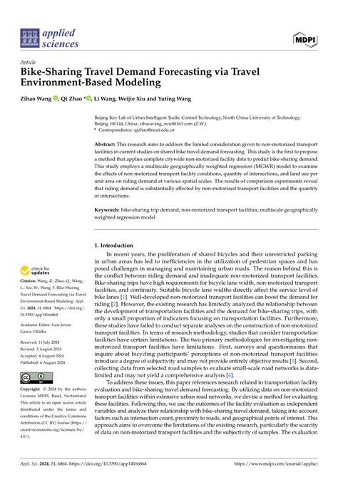 Pdf Bike Sharing Travel Demand Forecasting Via Travel Environment Based Modeling