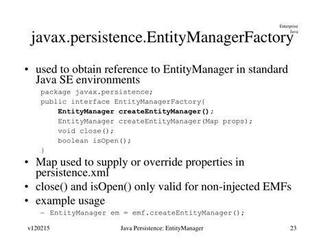 Ppt Java Persistence Entitymanager Powerpoint Presentation Free