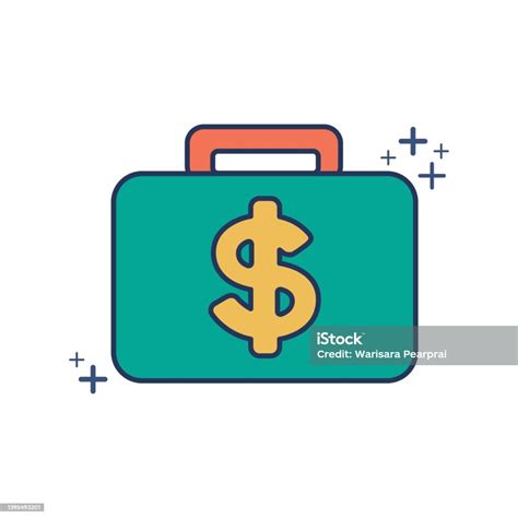 돈 수하물 아이콘 벡터 일러스트 레이 션 글리프 스타일 디자인 색상과 더하기 기호 흰색 배경에 고립되어 있습니다 0명에 대한 스톡 벡터 아트 및 기타 이미지 Istock