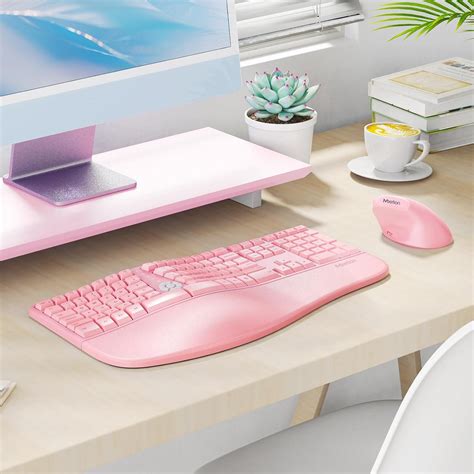 MEETION Ergonomic Wireless Keyboard And Mouse Ergo Keyboard With Vertical Mouse Split Keyboard