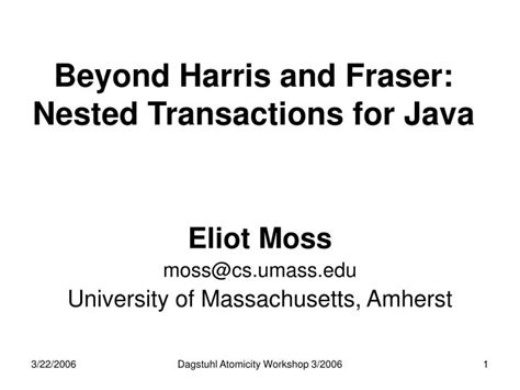 Ppt Beyond Harris And Fraser Nested Transactions For Java Powerpoint