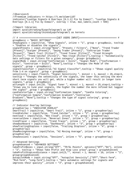 Luxalgo Signals And Overlays™ 611 Pdf Market Trend