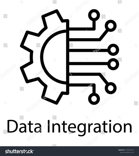 Data Integration Icon On White Background Stock Vector Royalty Free 1190207551 Shutterstock