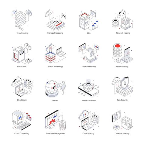 Premium Vector Pack Of Database Isometric Icons