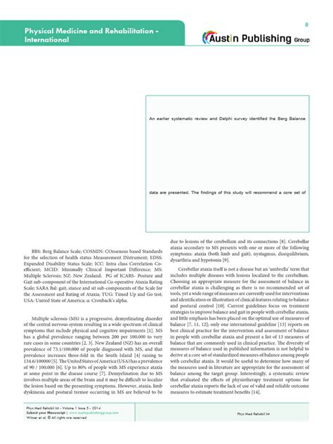 Balance Assessment In Multiple Sclerosis And Cerebellar Pdf Validity Statistics Balance