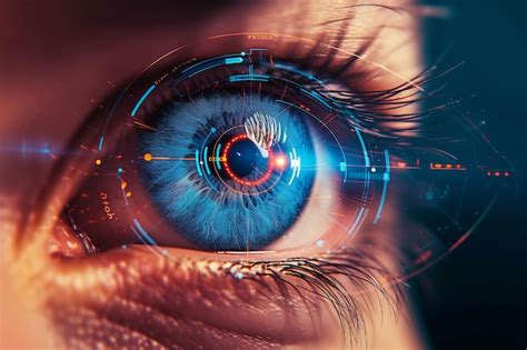 Security Retina Scanner On Blue Eye Stunning Blue Eye With An Abstract