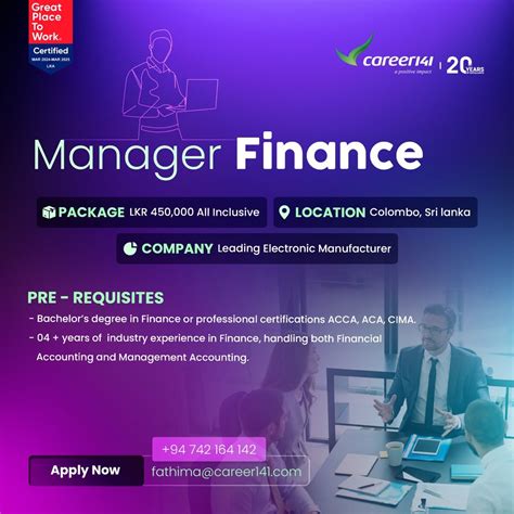 Fathima Fahim On Linkedin Finance Manager If Interested Share Your Cv To Fathima