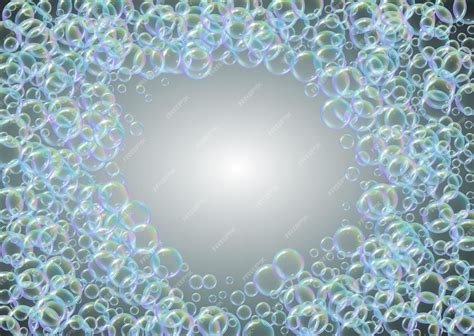 샴푸와 비누 거품이 있는 거품 파티 배경 프리미엄 벡터