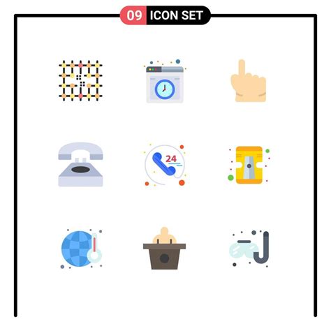 Mobile Interface Flat Color Set Of 9 Pictograms Of Conversation Contact Online Communication