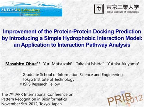Accurate Protein Protein Docking With Rapid Calculation Ppt