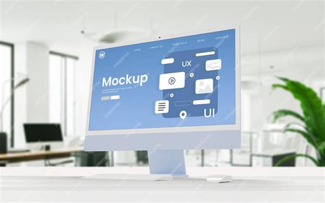 Computer Display Ui Design Layout Mockup Premium Ai Generated Psd