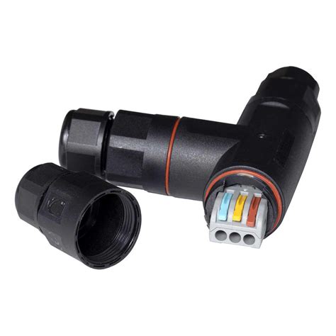 Zink 3 Pole 3 Way Fast Fit Connector 3 Way Cable Connector Black Lightbulbs Direct