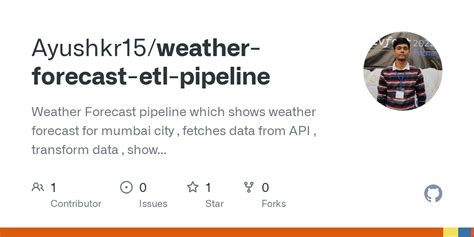Github Ayushkr15 Weather Forecast Etl Pipeline Weather Forecast Pipeline Which Shows Weather