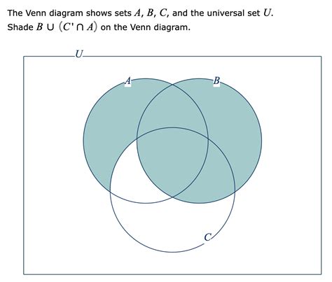 Solved Shade The Venn Diagram Below B U C N A Is This