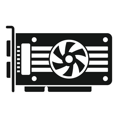 Cpu Video Card Icon Simple Vector Computer Gpu 15150397 Vector Art At