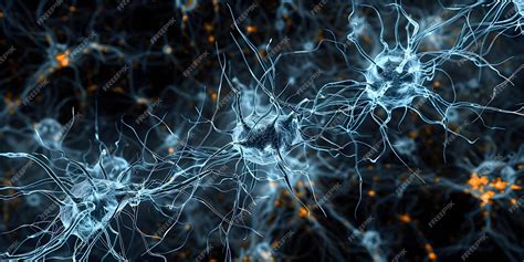Premium Photo Microscopic View Of Neuron Cells In Neural Network For Brain Research Concept