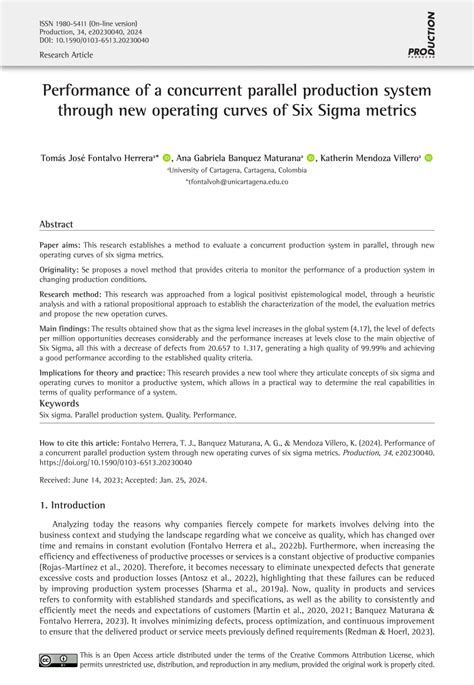 Pdf Performance Of A Concurrent Parallel Production System Through