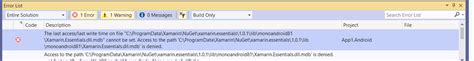 C When Build Solution Its Give Error Access Denied Stack Overflow