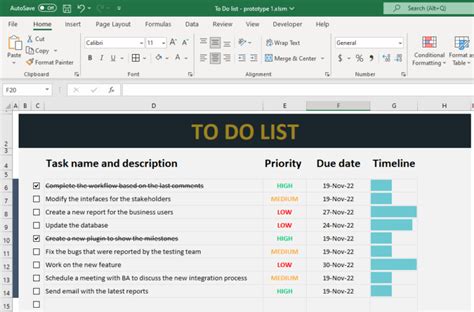 Beautiful To Do List Excel Template