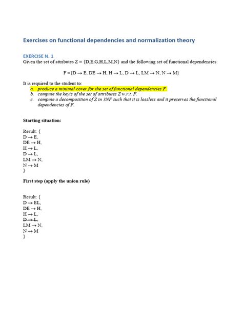 Exercises On Functional Dependencies Solutions Pdf