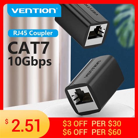 Vention Rj45 Connector Cat7 6 5e Ethernet Adapter Female To Female 8p8c Patch Network Extender
