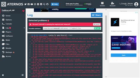 Server Crashing Mod That Doesnt Exist Is Required Server