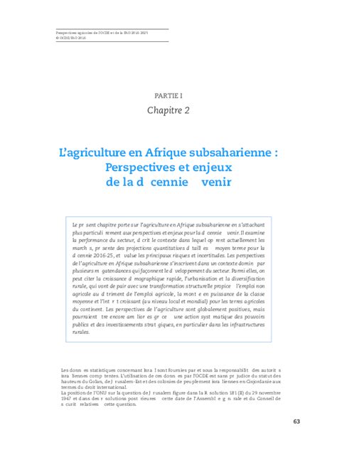 Pdf Agriculture Afrique Subsaharienne