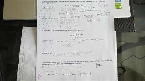 Solved 1 20 Points Let X Be A Discrete Random Variable